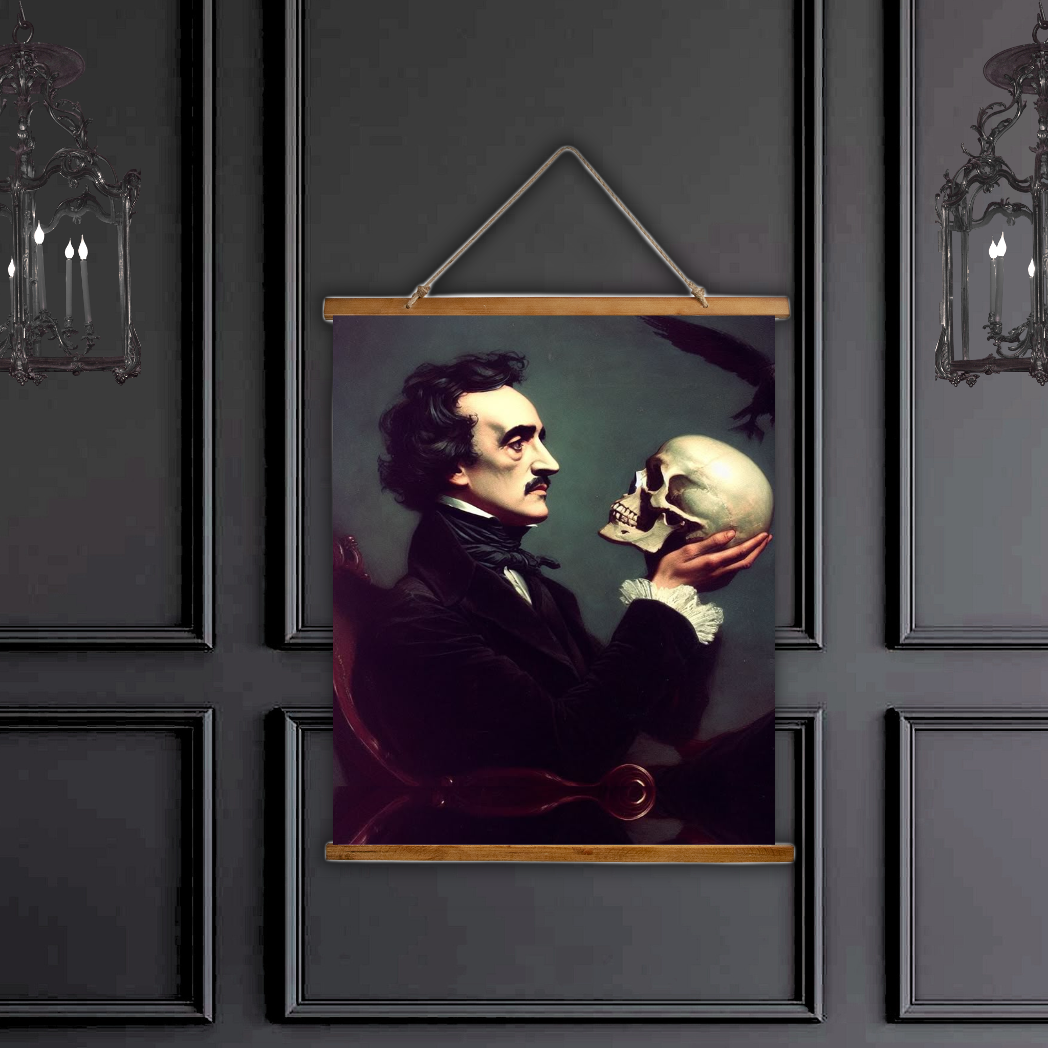 Edgar Allan Poe Wall Tapestry, Vintage Home Décor, Gothic Wall Art ...